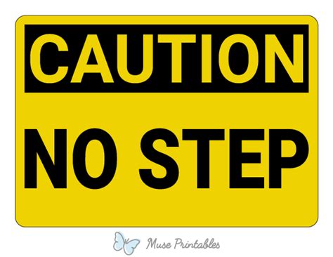 Printable No Step Caution Sign