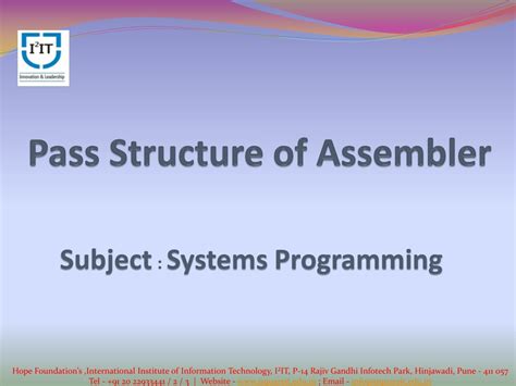 Ppt Pass Structure Of Assembler Dept Of Information And Technology