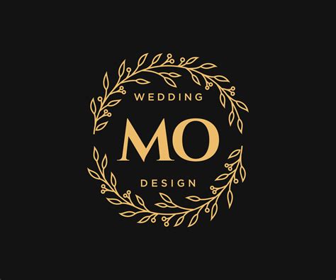 Mo Initials Letter Wedding Monogram Logos Collection Hand Drawn Modern Minimalistic And Floral