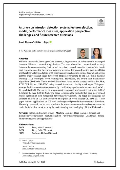 A Survey On Intrusion Detection System Feature Selection Model Performance Measures