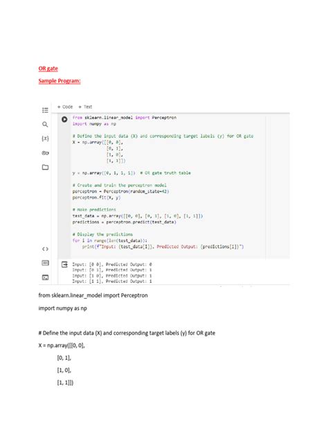 Perceptron Logic Gates Pgm Pdf