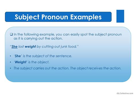 Subject Object Pronouns General Gra… English Esl Powerpoints