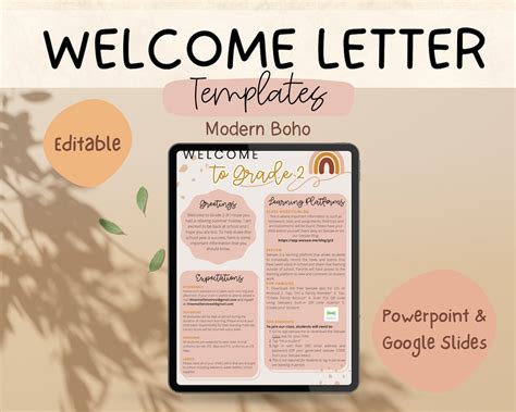 Class Welcome Letter Editable Template Modern Boho Etsy