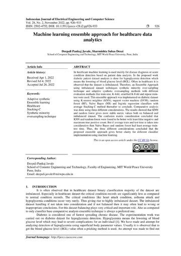 machine learning ensemble approach for healthcare data analytics