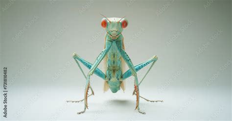 Grasshopper Facing Forward On White Background Ai Generated Image