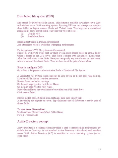 Distributed File System Dfs Steps To Configure Dfs Pdf Computers