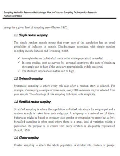 18 Free Convenience Sampling Samples To Download