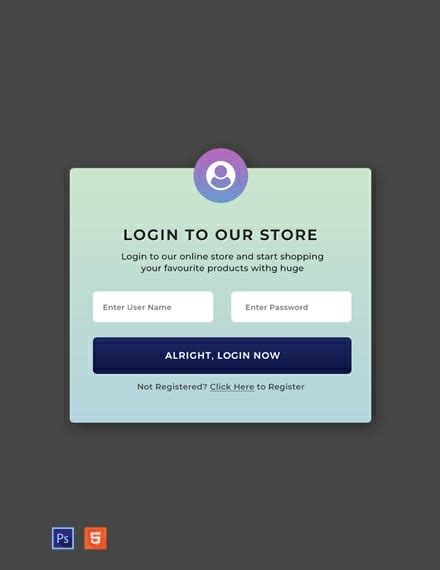 Free Website Welcome Pop Up Template Psd