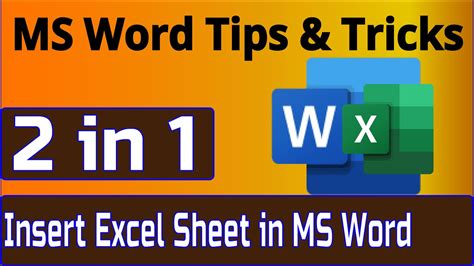 How To Insert Excel Sheet In Ms Word Vt Ryhanul Youtube