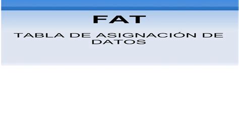 Tabla De Asignación De Datos Fat [pdf Document]