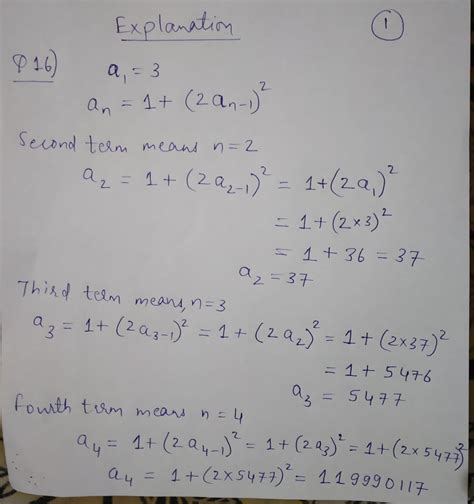Solved 16 The Recursive Formula To Describe A Sequence Is Shown A 3 Course Hero