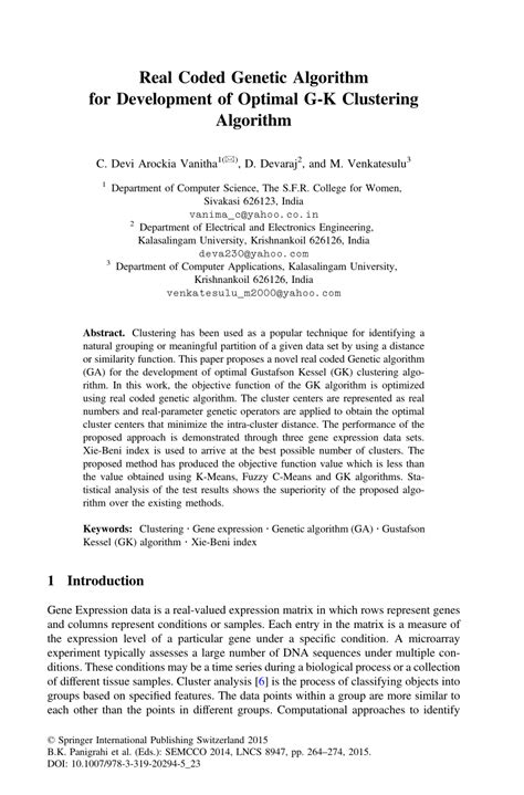 Pdf Real Coded Genetic Algorithm For Development Of Optimal G K