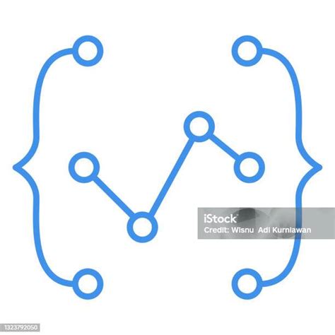 Coding Digital Icon Design Template Vector Programmer Connect Lineart Symbol Icon Stock