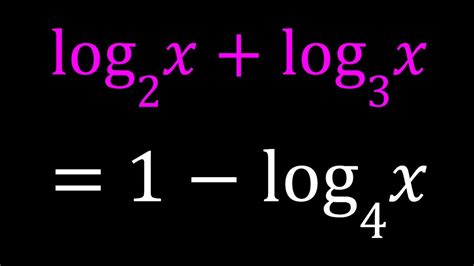 How To Solve A Log Equation With Different Bases Youtube