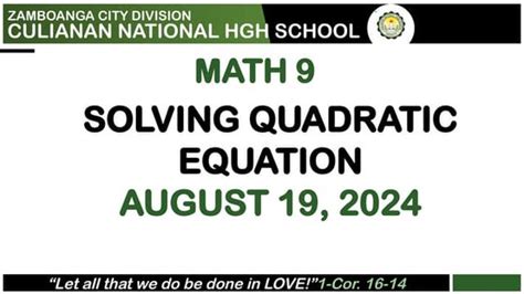 Solving Quadratic Inequalities Grade 9 Pptx Physics Science