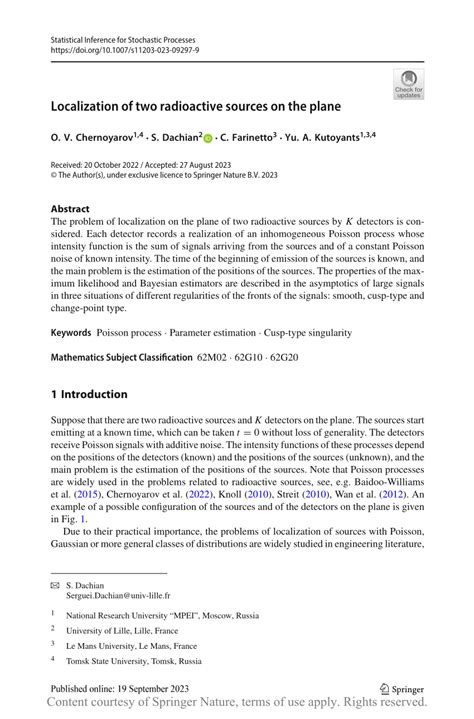 Localization Of Two Radioactive Sources On The Plane Request Pdf