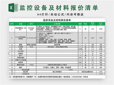 设备清单 设备清单表格 设备清单模板 觅知网