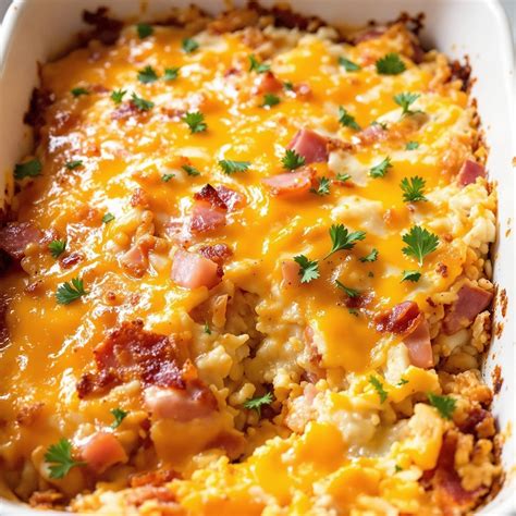 Cheesy Ham And Hash Brown Casserole Comfort Food Bliss Daily Taster