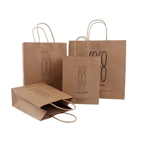 Biodegradable Custom Print Kraft Clothing Packaging Paper Bag With
