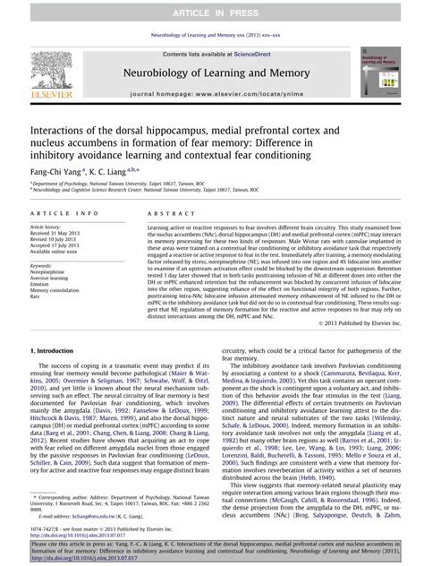 Pdf Interactions Of The Dorsal Hippocampus Medial Prefrontal Cortex And Nucleus Accumbens In