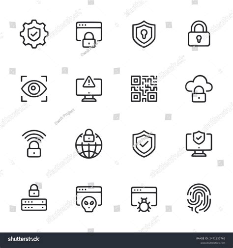 Internet Security Icon Set Vector Stock Vector Royalty Free 2471153763 Shutterstock