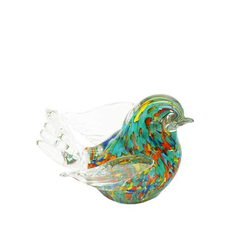 조각품 및 인형 예술 유리 오브제 다양한 컬렉션 다색 참새 오리지널 무라노 유리 Omg