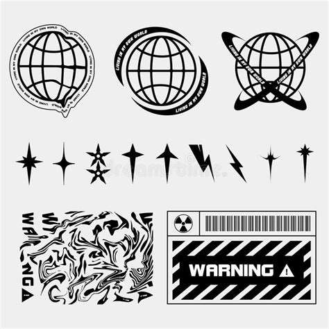 Streetwear Element Design Globes Abstract Shape Bar Code For Design