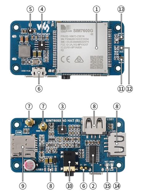 Sim7600g H 4g Hat B Gnsslte 4g3g2g Overlay For Raspberry Pi Waveshare 19485 Botland