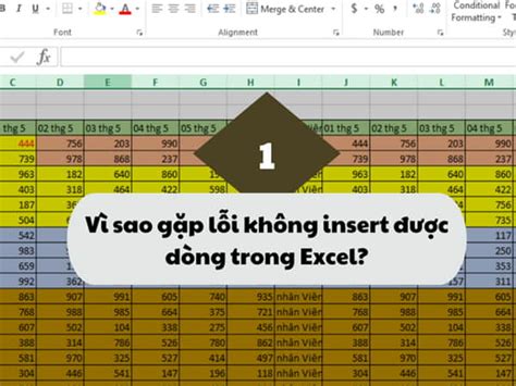 Cách Khắc Phục Lỗi Không Insert được Dòng Trong Excel
