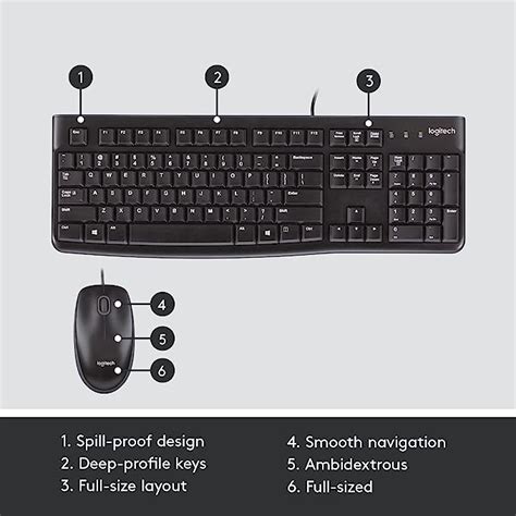 Logitech Mk120 Wired Keyboard And Mouse Combo For Windows