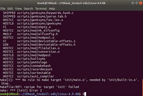 Imx6ull第一个驱动实验在编译内核时执行make Zimage J4时出错 环境搭建 嵌入式开发问答社区