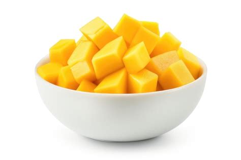 Premium Photo Mango Cubes In A Summery Bowl