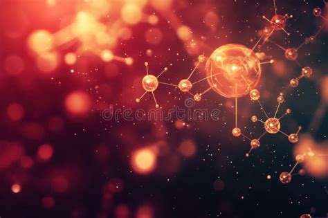 Exploring The Intricate Details Of Molecular Structures Under Vibrant Illumination Stock