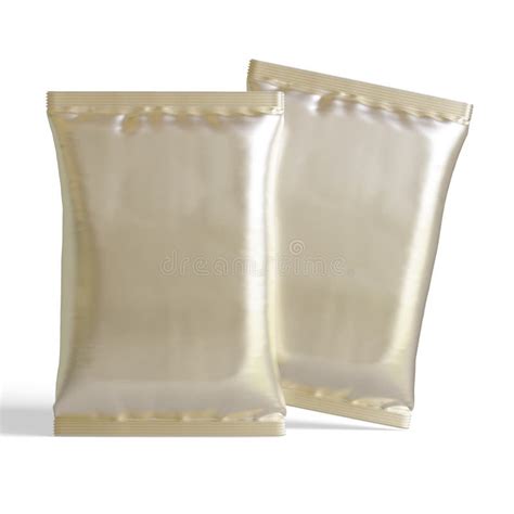 Pouch Packaging White Color Realistic 3d Illustration Stock