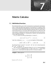 Matrix Methods Book Matrix Calculus Chapter Chapter 7 pdf 7 Matrix Calculus 7 1 Well Deﬁned
