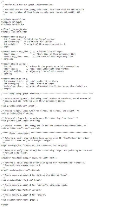 Solved Implementing Graph Algorithms We Provided You With Chegg Com