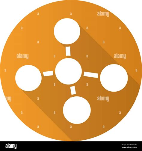 Molecule Flat Design Long Shadow Icon Molecular Structure Model