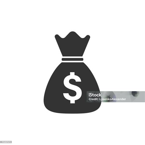 평면 스타일에서 돈 가방 벡터 아이콘입니다 백색에 달러 기호 일러스트와 함께 주머니 고립 배경 돈 현금 자루 개념입니다 가방에 대한 스톡 벡터 아트 및 기타 이미지 Istock