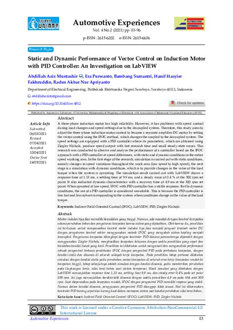 Pdf Static And Dynamic Performance Of Vector Control On Induction