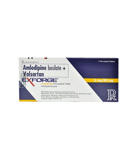 Exforge 5mg80mg Tablet Rose Pharmacy Medicine Delivery