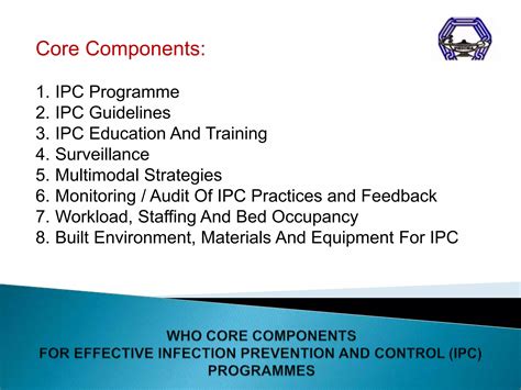Who Guidelines On Core Components Of Infection Prevention And Control