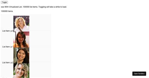 React Virtualized Listview Example Codesandbox