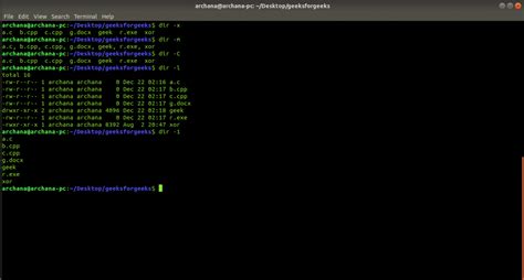 Dir Command In Linux With Examples Geeksforgeeks