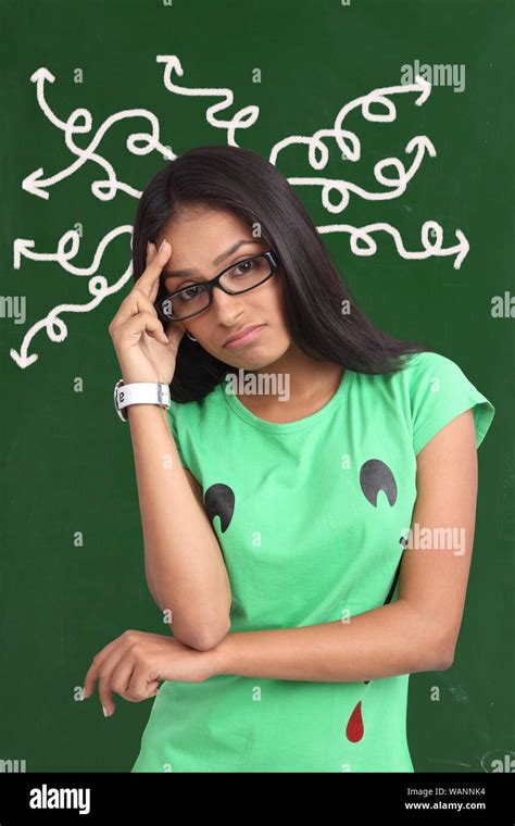 Female College Babe Looking Confused Stock Photo Alamy