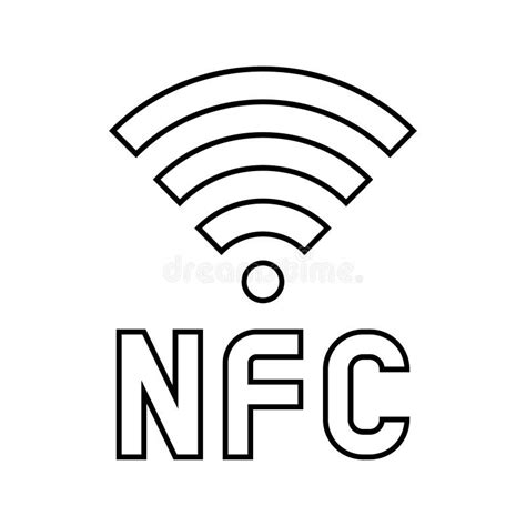 Signal Nfc Technology Line Icon Vector Illustration Stock Illustration Illustration Of