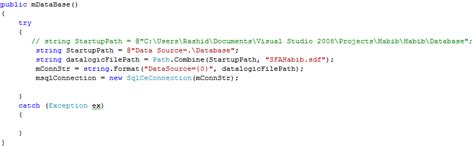 C Database Sdf File Not Found Stack Overflow
