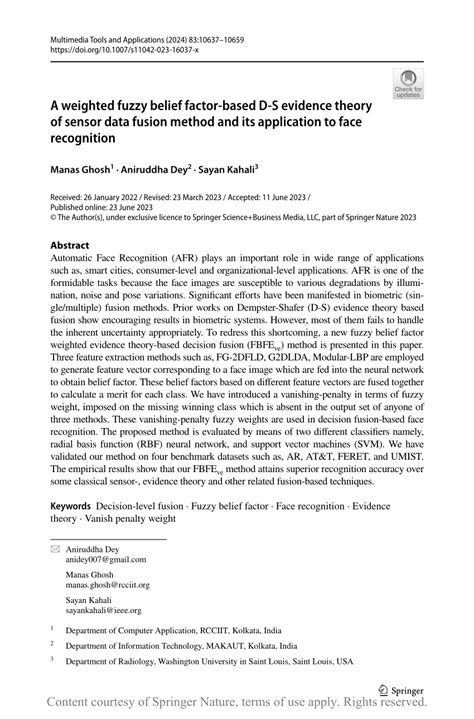 A Weighted Fuzzy Belief Factor Based D S Evidence Theory Of Sensor Data Fusion Method And Its