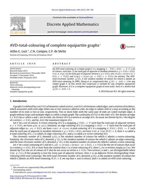 Luiz 2015 Pdf Vertex Graph Theory Graph Theory