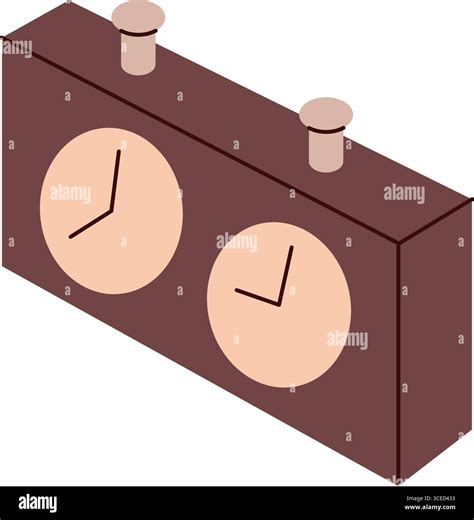 Classic Chess Clock Vector In Isometric Style For Game And Design Use
