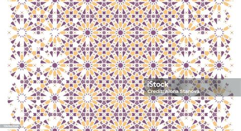 아라베스크 벡터 원활한 패턴 기하학적 하프톤 텍스처 색상 타일 분해 배경 아라베스크 모자이크 패턴 기하 도형에 대한 스톡 벡터